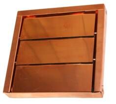 Wall Vent Cap - Flush Copper Louvered - 4 Inch