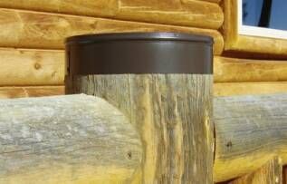 Log Post End Cap - Brown - 7 Inch | Luxury Metals